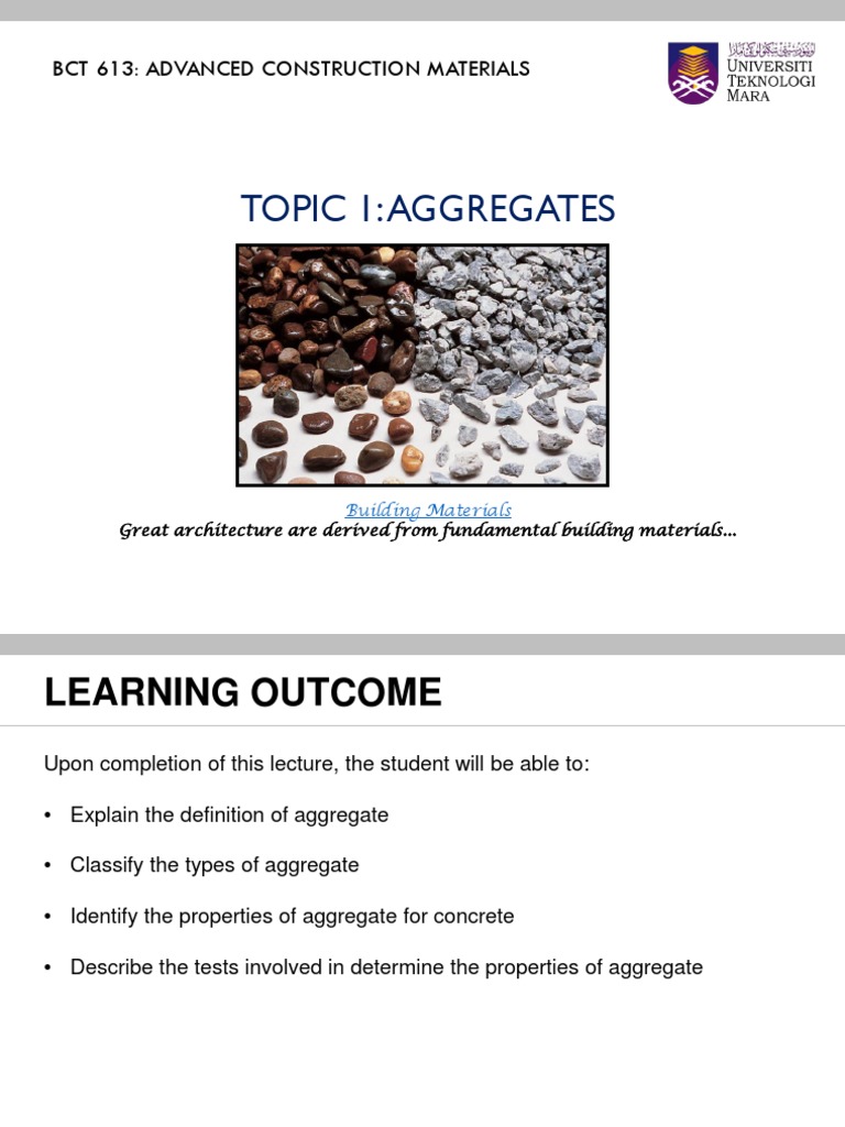 Topic 1 - Aggregate | PDF | Construction Aggregate | Rock (Geology)