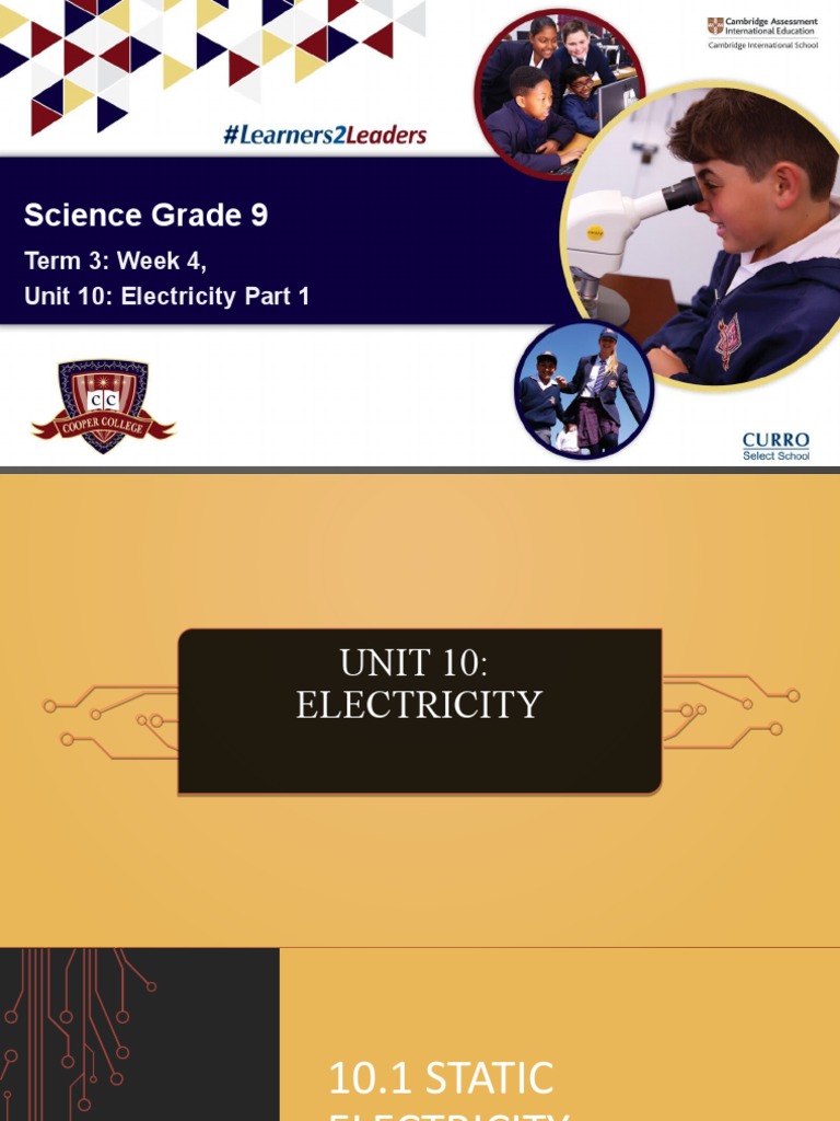 Science Grade 9: Term 3: Week 4, Unit 10: Electricity Part 1 | PDF ...