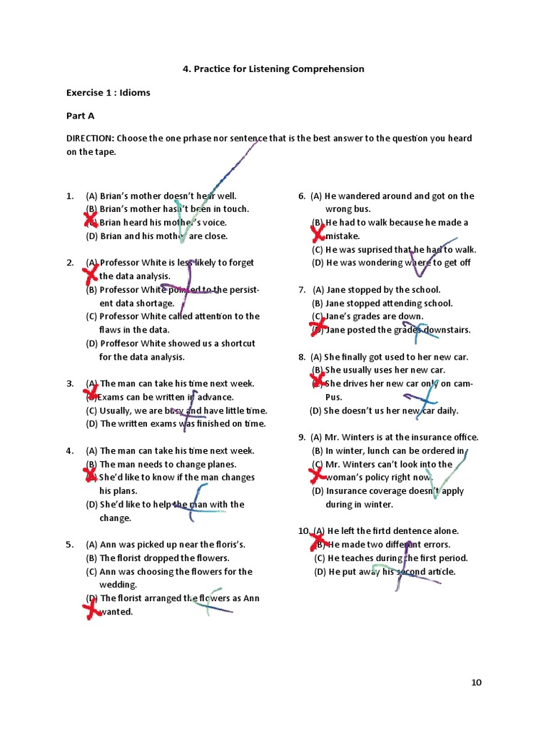 Listening Comprehension Practice | PDF | Optics | Atomic