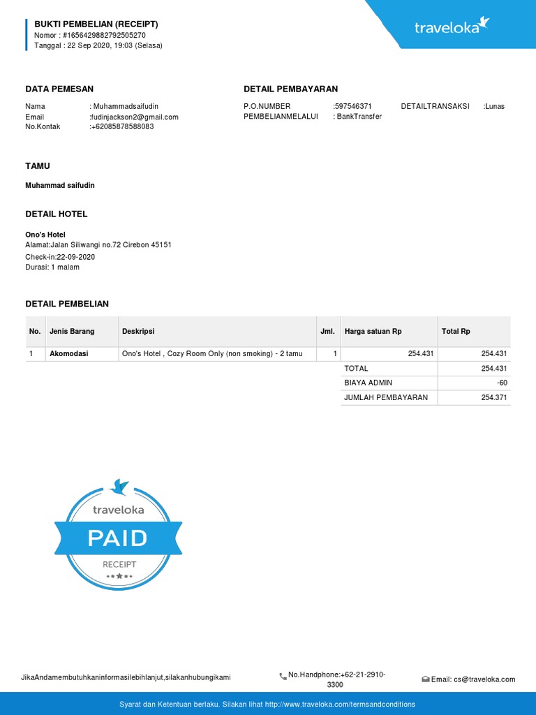 Bon Hotel Cirebon Sep | PDF