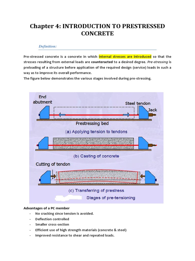 Chapter 4 INTRODUCTION TO PRESTRESSED CONCRETE | PDF | Prestressed ...