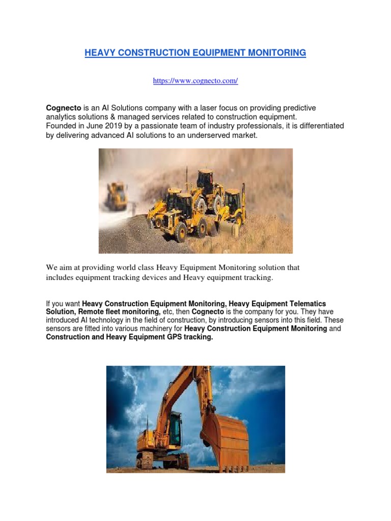Heavy Equipment Telematics Solution | PDF