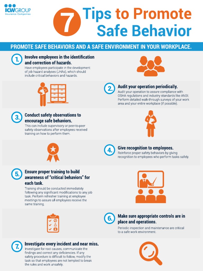 Icw Group Risk Management Safety Culture 7 Tips To Promote Safe ...