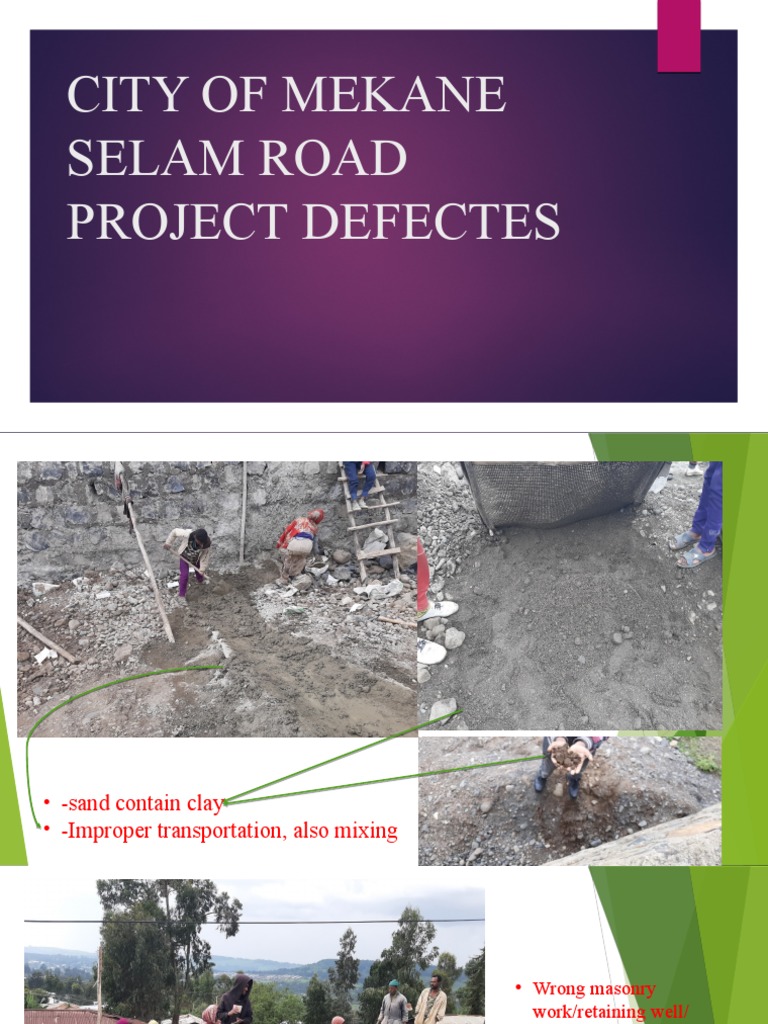 City of Mekane Selam Road Project Defectes | PDF