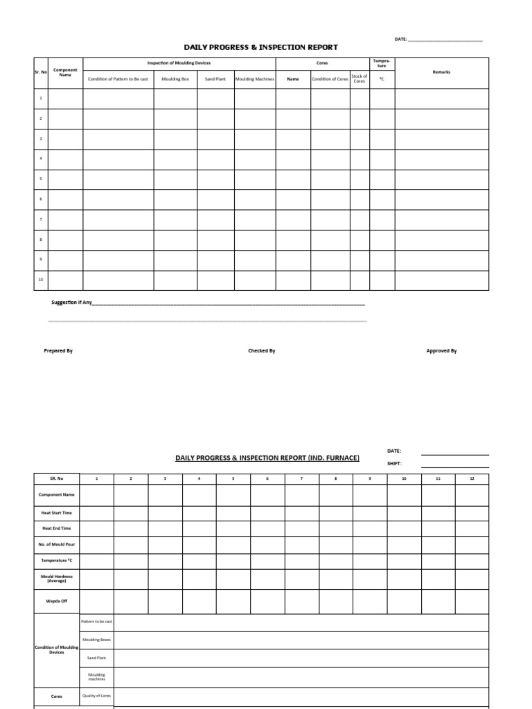 Daily Inspection Report Night Shift | PDF | Industrial Processes | Heat ...