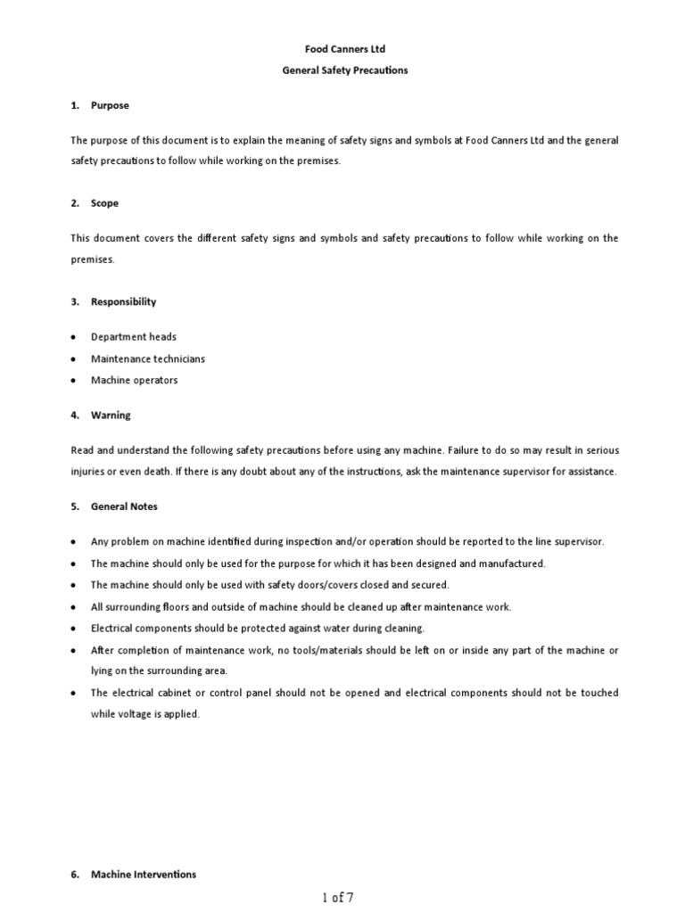 General Safety Precautions | PDF | Personal Protective Equipment | Hazards