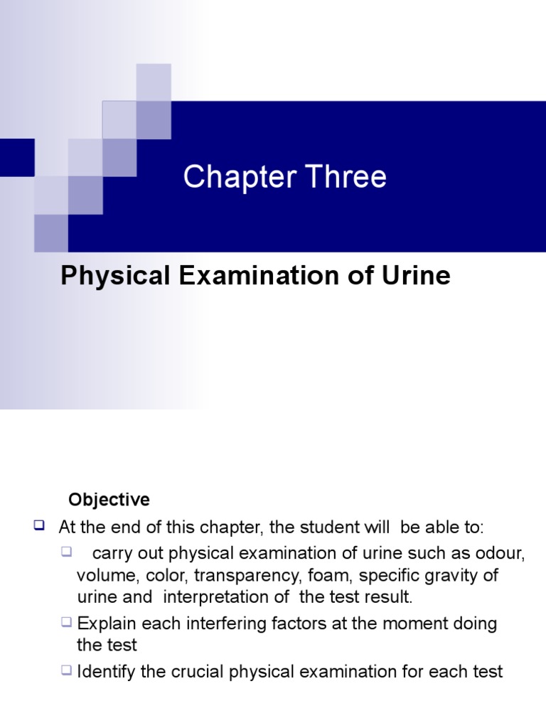 Chapter Three: Physical Examination of Urine | PDF | Urine | Renal Function