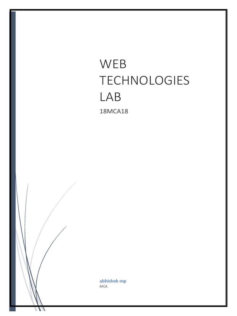 WEB Technologies LAB: Abhishek MP | PDF | Html Element | Web Development