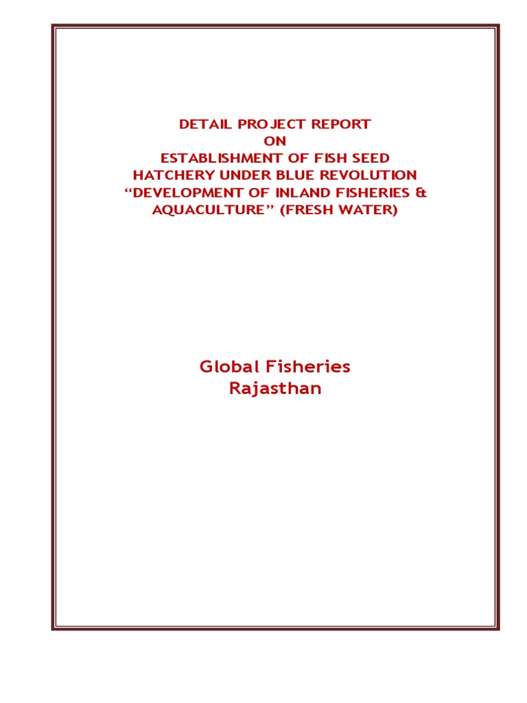 Fresh Water Fish Seed Hatchery Project | PDF | Aquaculture | Pump