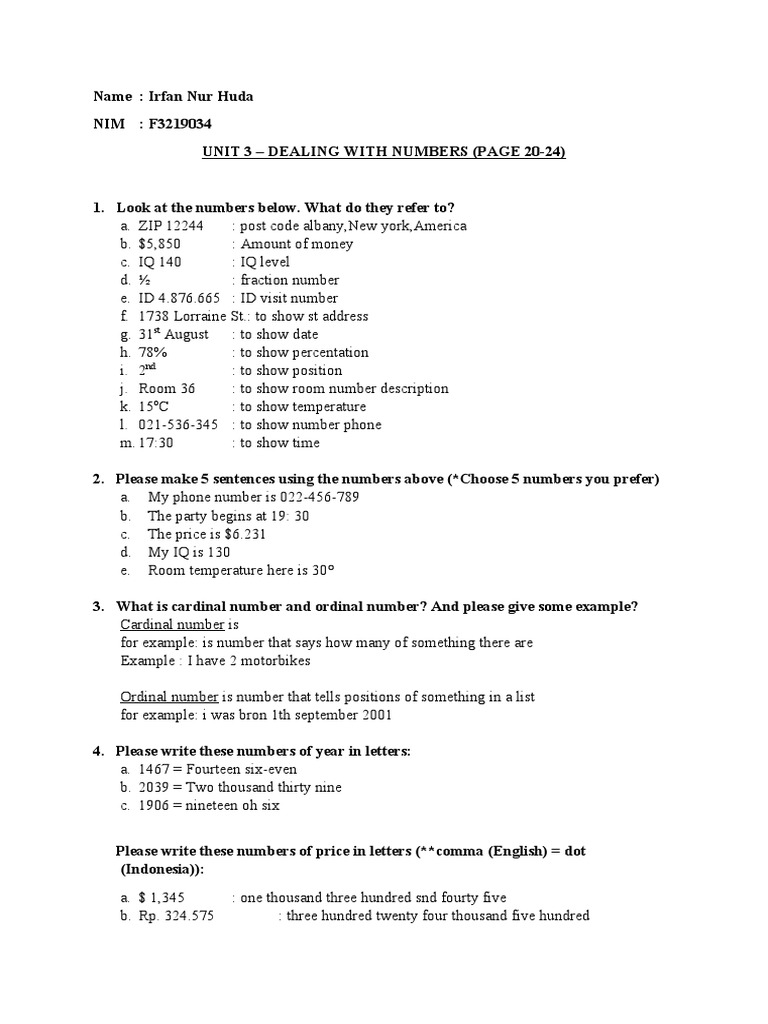 Dealing With Numbers | PDF | Teaching Mathematics