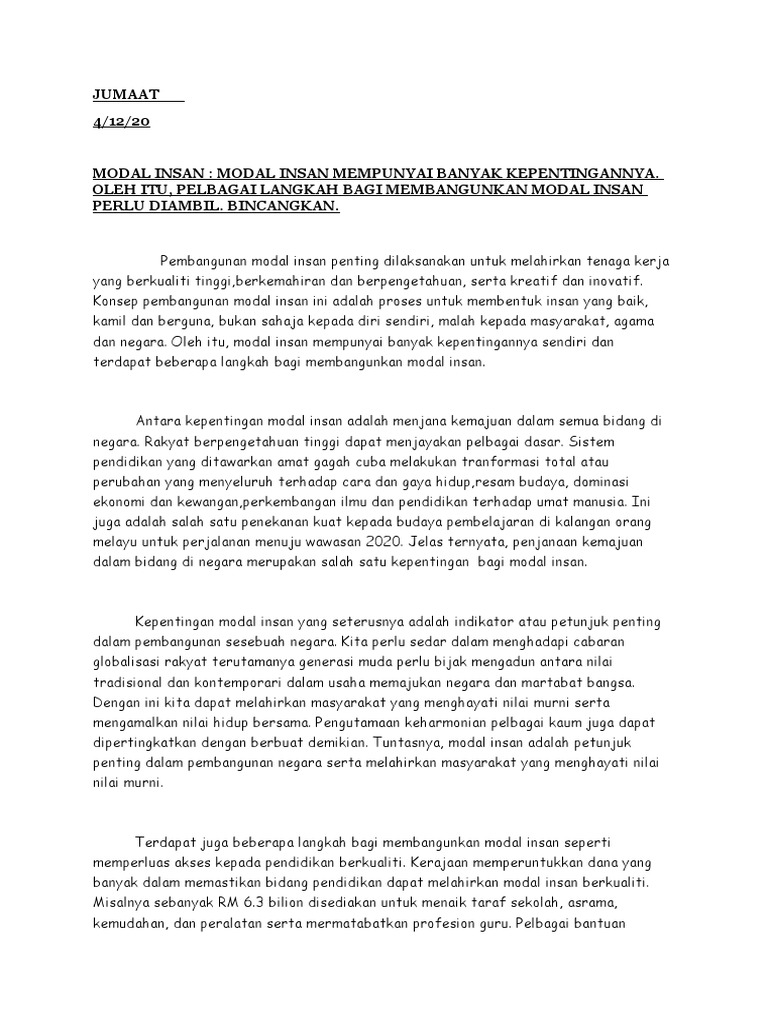 Modal Insan | PDF