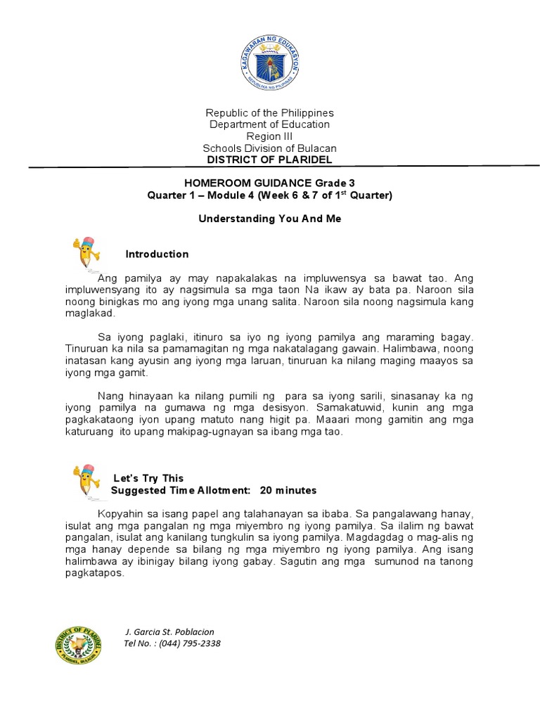 HG GRADE 3 MODULE 4 1st Quarter 1 FINAL | PDF