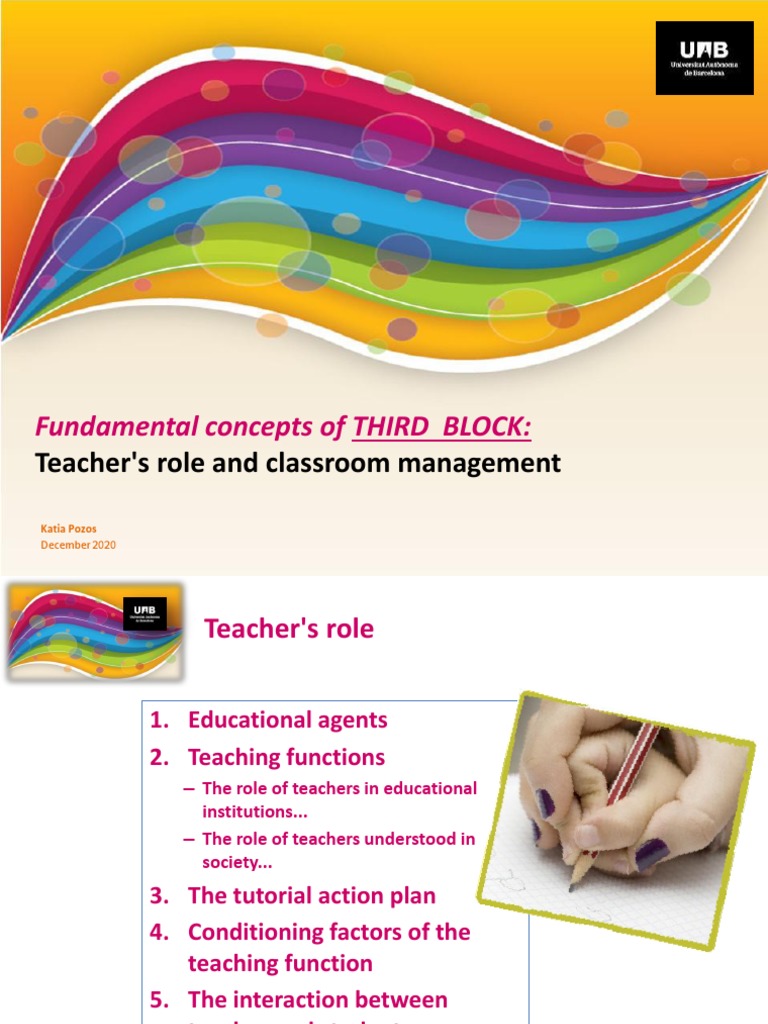BLOCK 3 - Teachers Rol and Classroom Management | PDF | Classroom ...