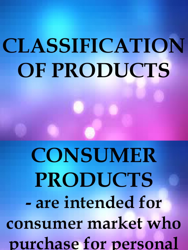 Classification of Products | PDF