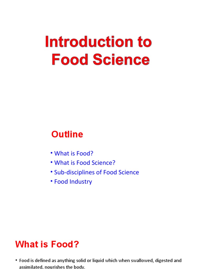 Introduction To Food Science Edited 15. 09.2019 | PDF | Food Science ...