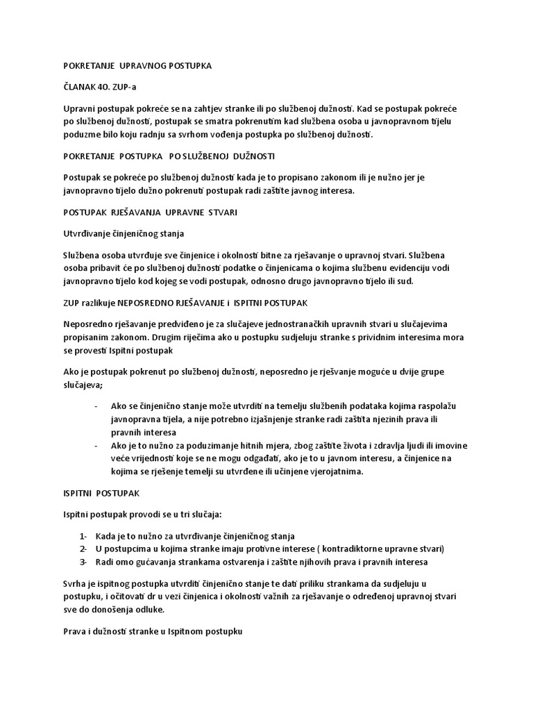 Pokretanje Upravnog Postupka | PDF