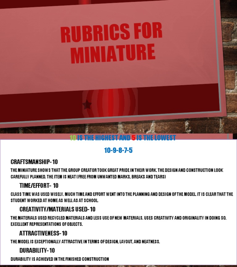 Miniature Project Rubric Criteria | PDF