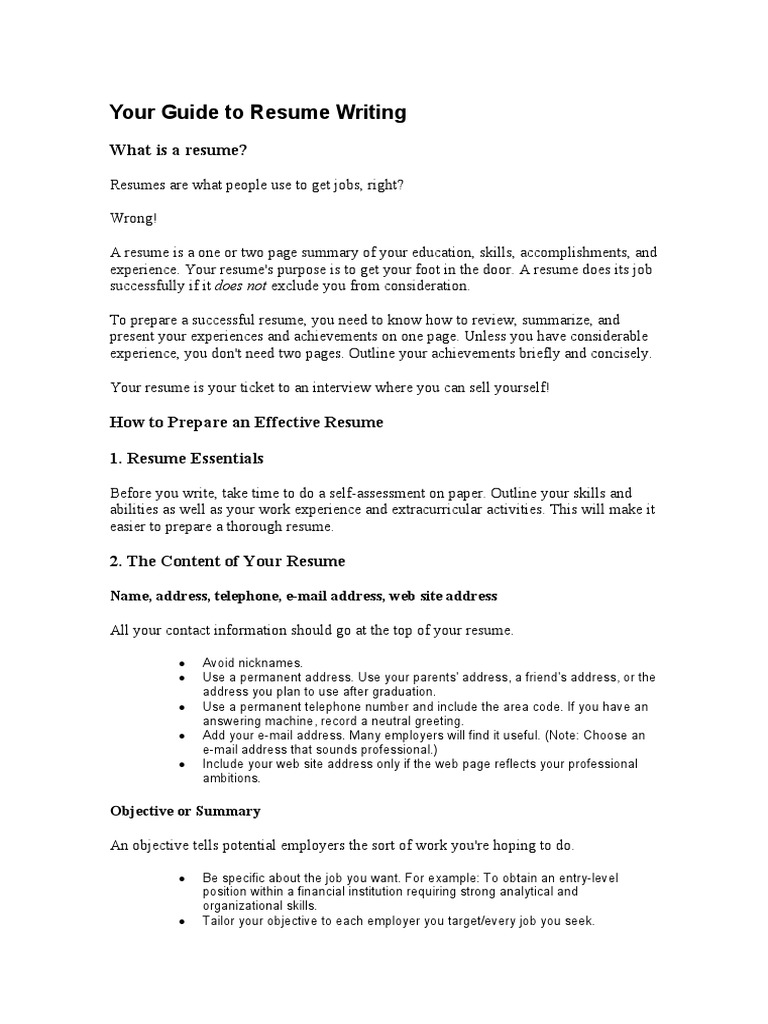 Essential Resume Writing Guide | PDF | Résumé | Typefaces