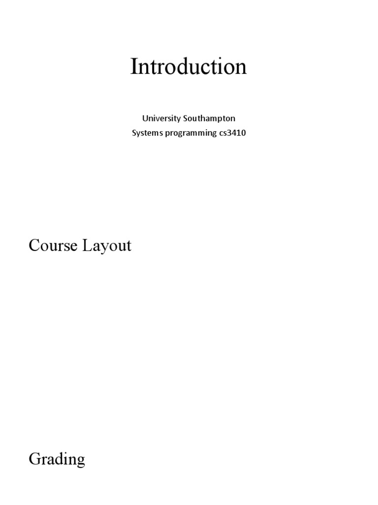 University Southampton Systems Programming cs3410 | PDF
