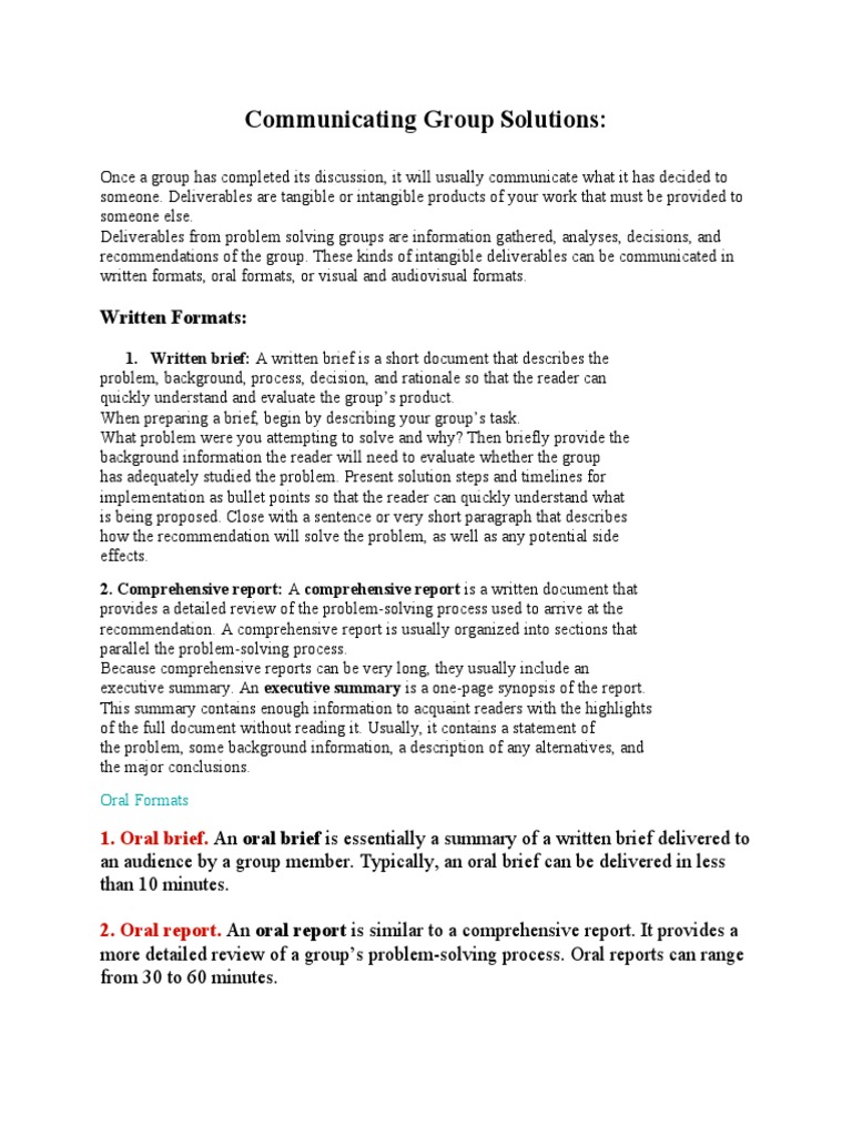 Group Presentation Formats Explained | PDF | Streaming Media | Leadership