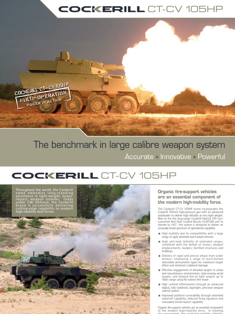 CMI Defence Cockerill CT CV 105HP en | PDF | Gun | Gun Turret