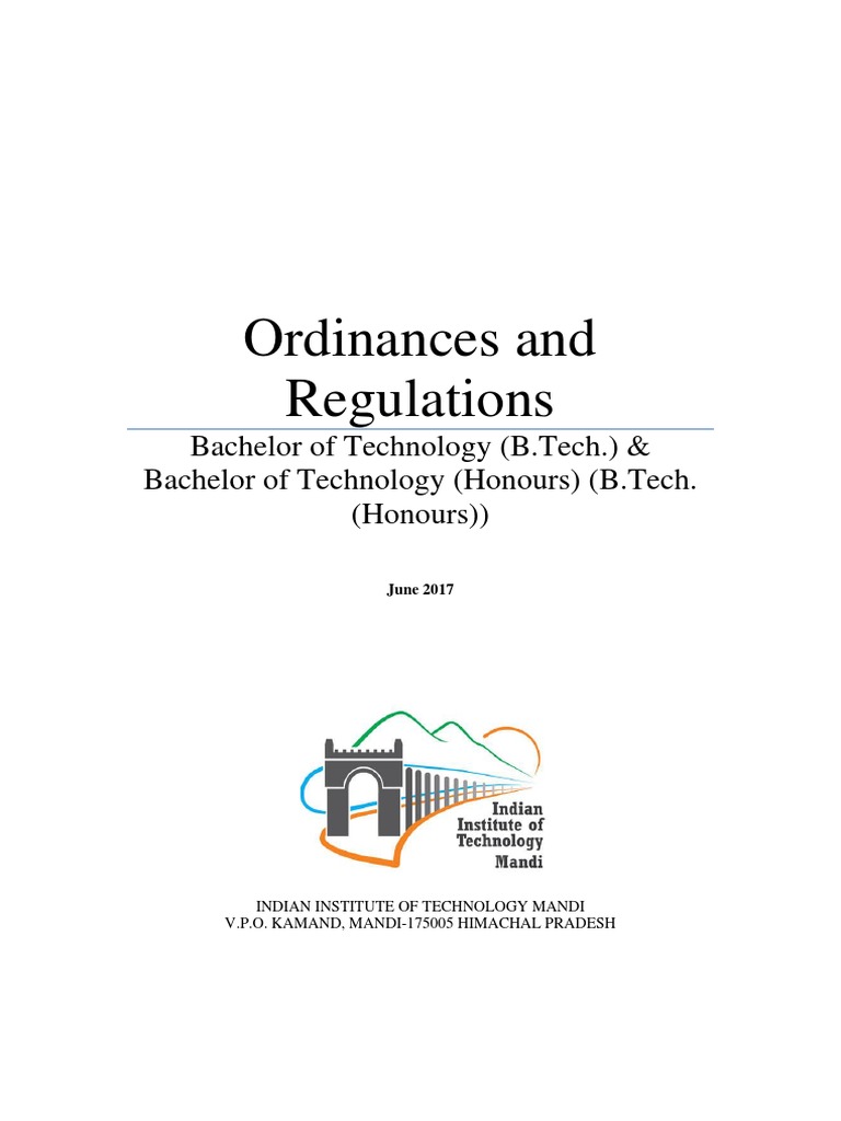 B.Tech. & Honours Regulations Overview | PDF | Course Credit ...