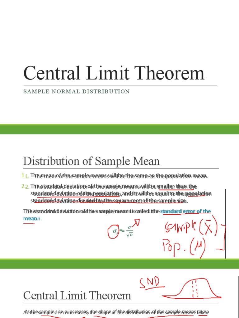 Central Limit Theorem: Sample Normal Distribution | PDF