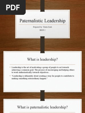 Paternalistic Definition