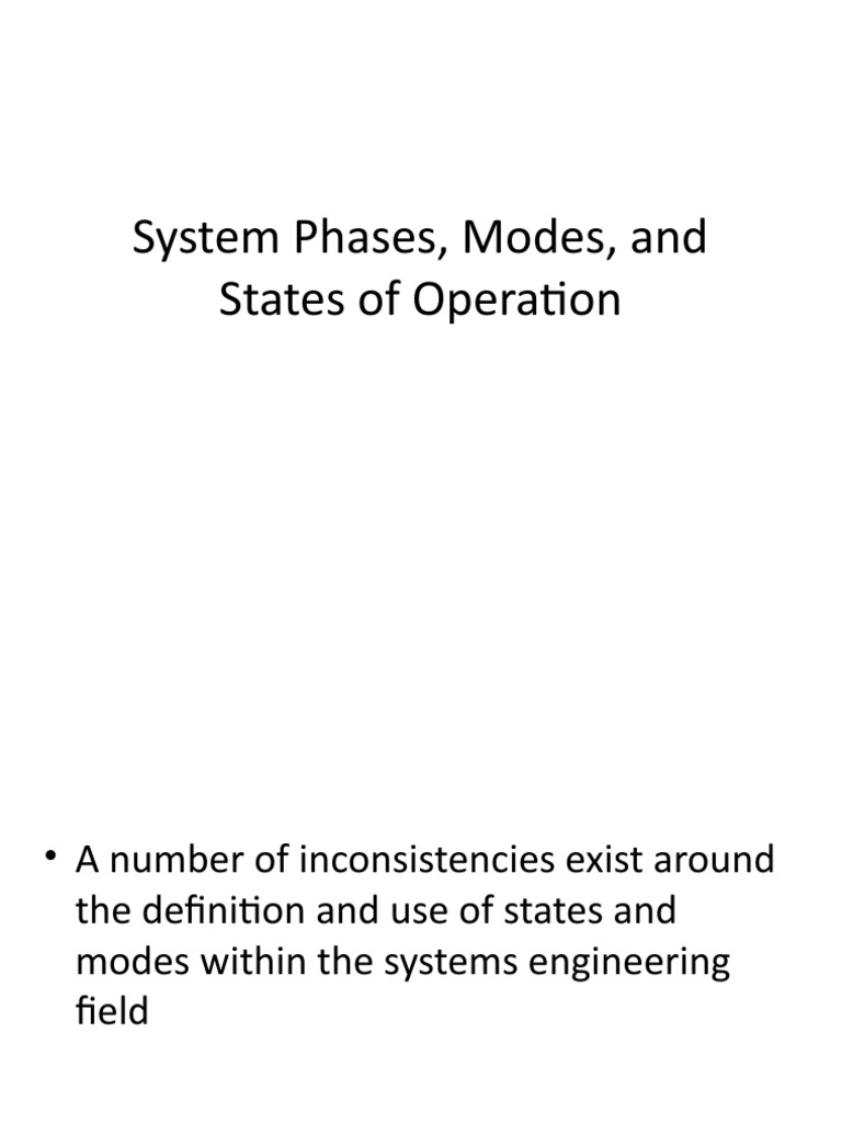 System Phases, Modes, and States of Operation | PDF | System | Business