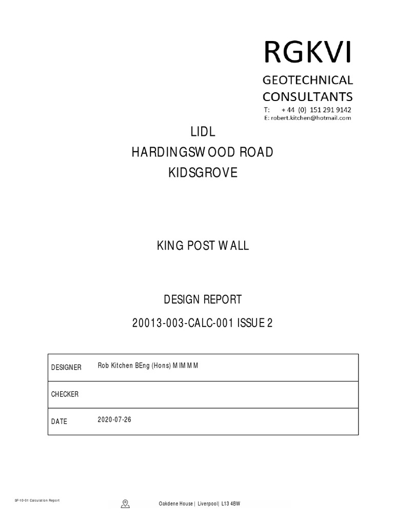 20013-003 King Post Retaining Wall Issue 2 | PDF | Deep Foundation ...