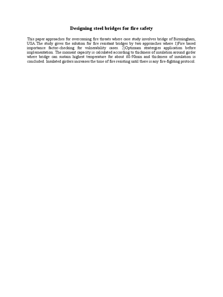 Fire Safety in Steel Bridge Design | PDF | Technology & Engineering