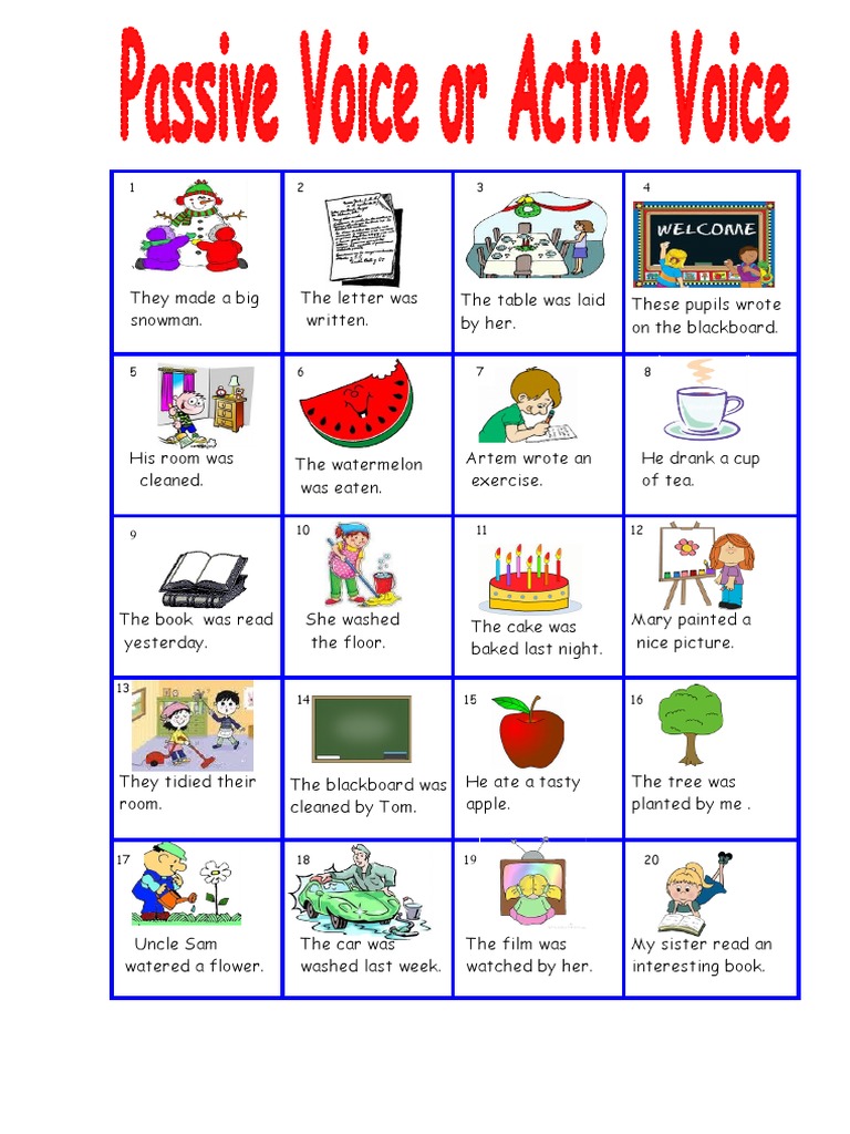 Active and Passive Voice Activities | PDF