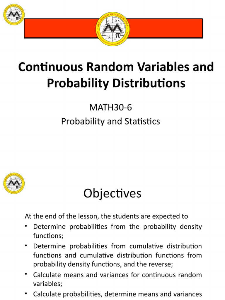Continuous Random Variables and Probability Distributions | PDF ...
