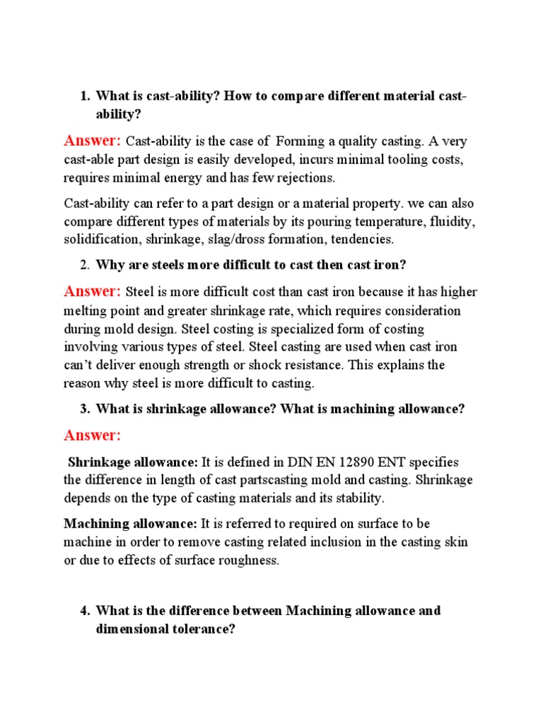 Assignment 1 | PDF | Casting (Metalworking) | Materials Science