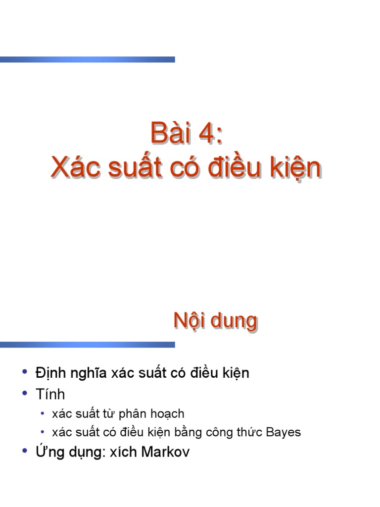 Bai 4 - Xac Suat Co Dieu Kien PDF | PDF