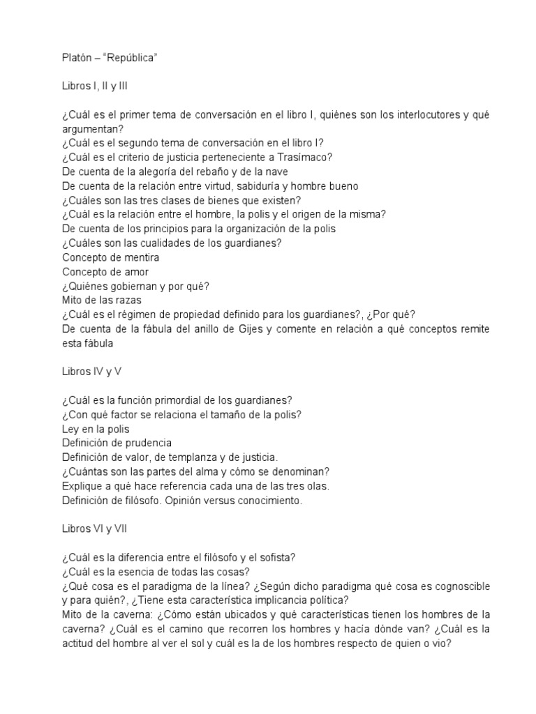 Preguntas Platón | PDF | Platón | Aristóteles