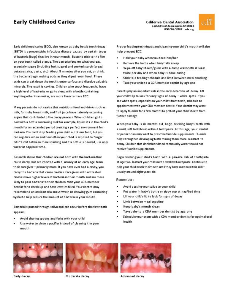 Early Childhood Caries English PDF | PDF | Dentistry Branches | Dentistry