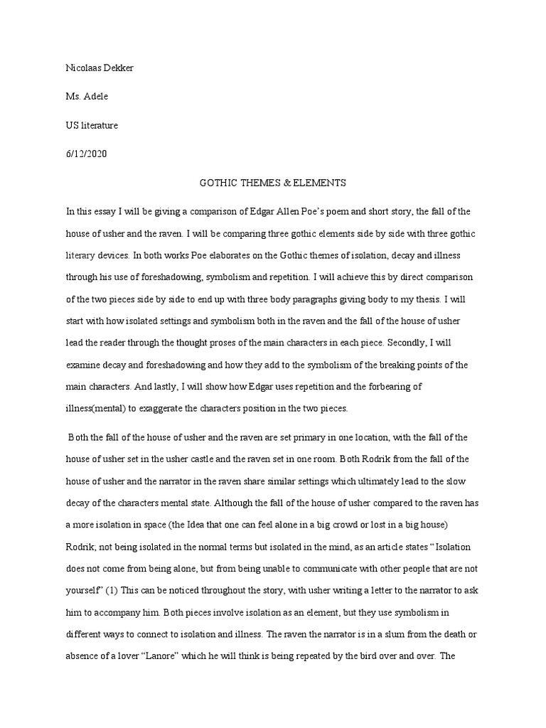 Gothic Themes in Poe's Works | PDF | The Raven | Gothic Fiction