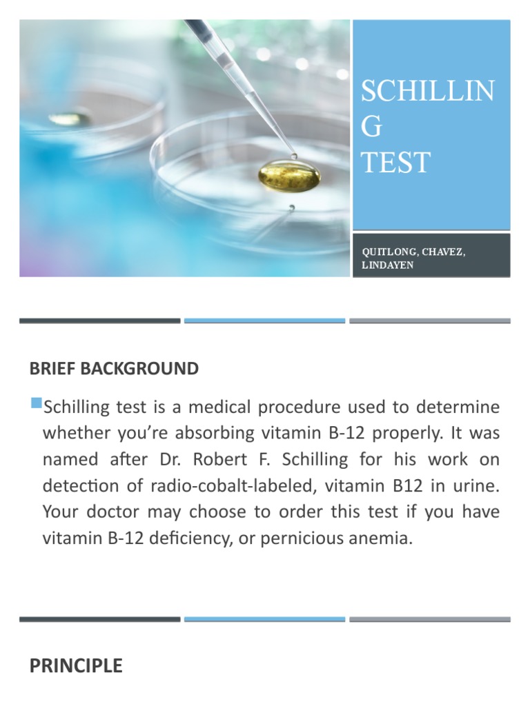 Schillin G Test: Quitlong, Chavez, Lindayen | PDF | Vitamin B12 ...