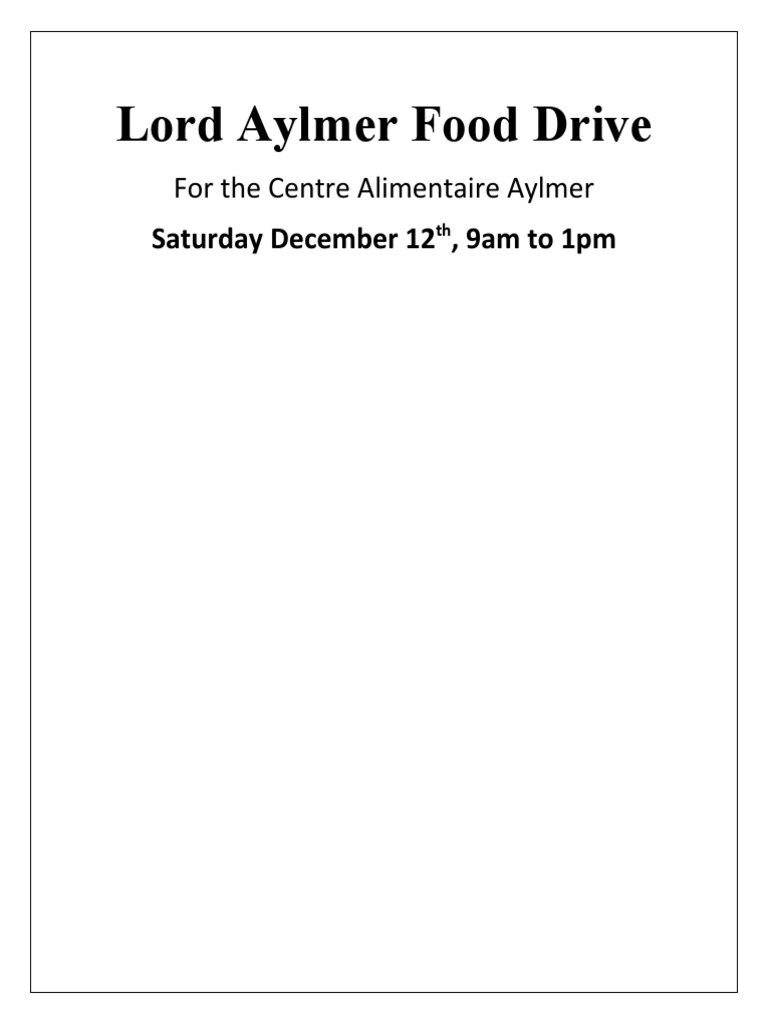 Food Drive | PDF