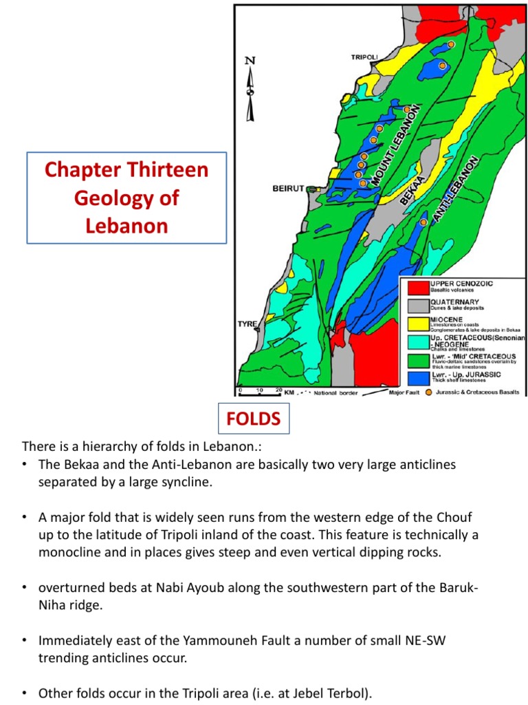 Geology of Lebanon: Folds, Faults, Stratigraphy and Resources | PDF ...