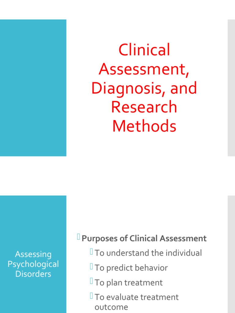 Clinical Assessment, Diagnosis, and Research Methods | PDF ...