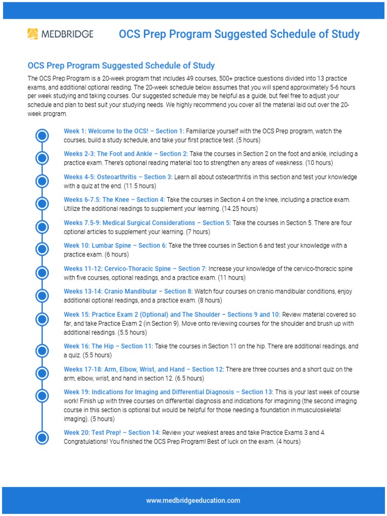 OCS Prep Program Suggested Schedule of Study | PDF | Test (Assessment ...
