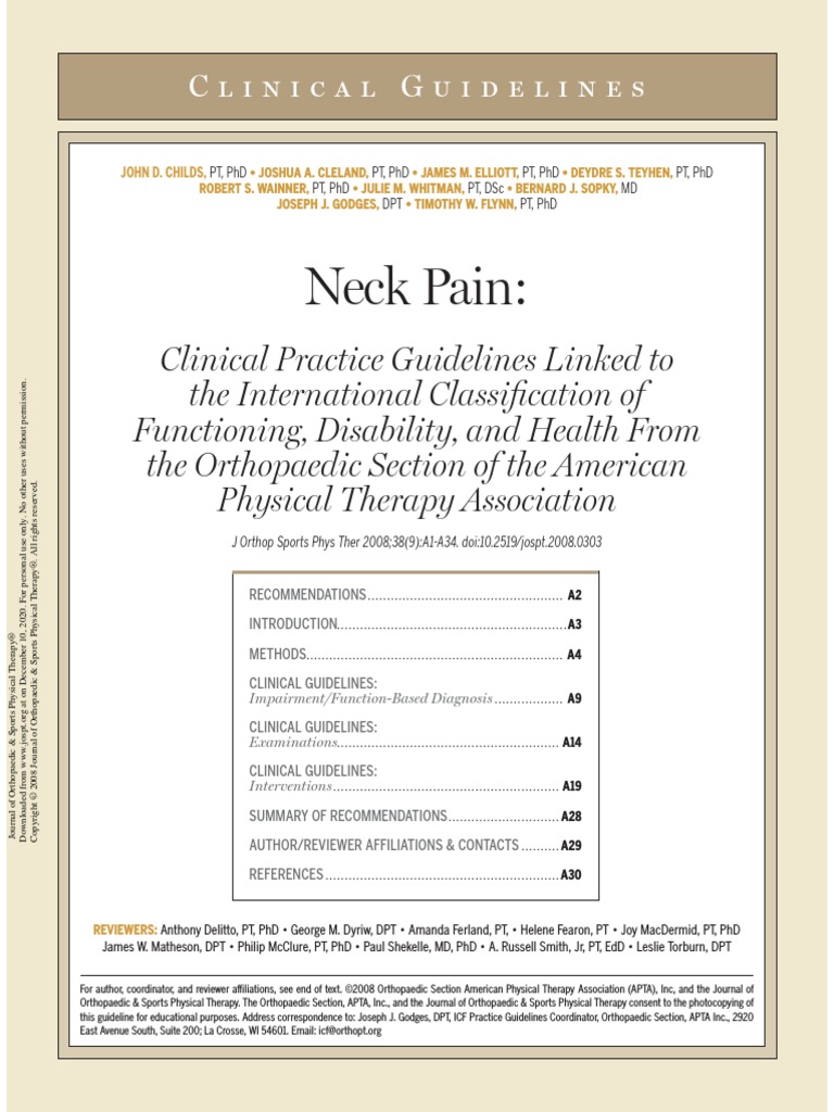 Neck Pain CPG | PDF