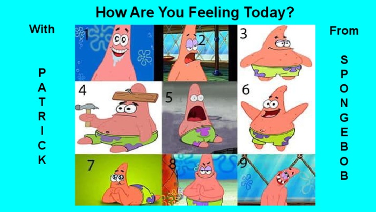 Feelings Chart Patrick - Spongebob | PDF