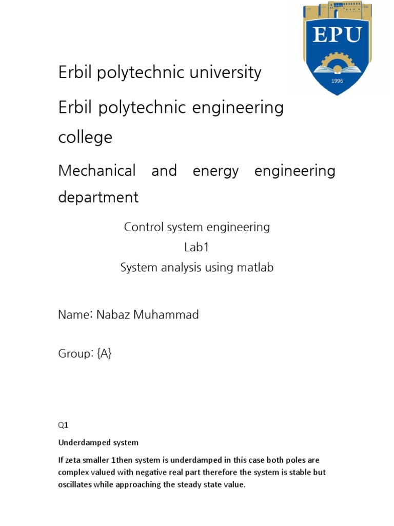 Erbil Polytechnic University Erbil Polytechnic Engineering College ...
