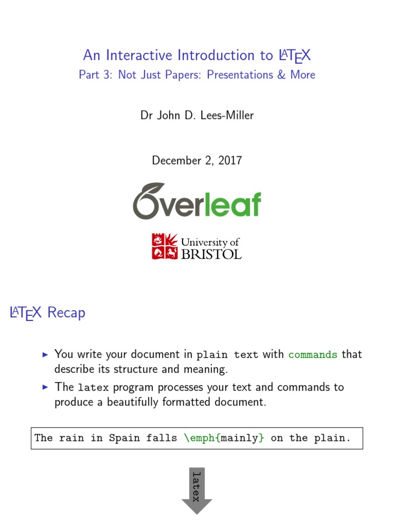 Interactive LATEX Guide: Presentations | PDF | Areas Of Computer ...