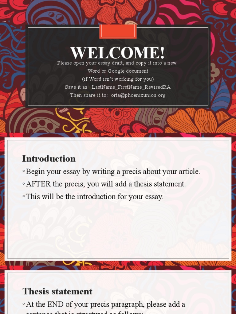 Essay Draft Submission Guidelines | PDF