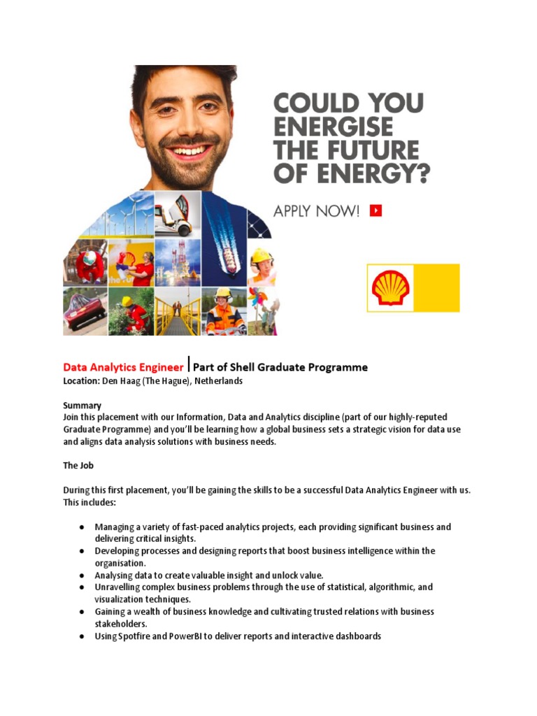 Data Analytics Engineer: Part of Shell Graduate Programme | PDF ...