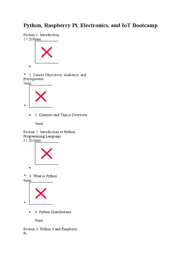 Python, Raspberry Pi, Electronics, and Iot Bootcamp | PDF | Python (Programming Language ...